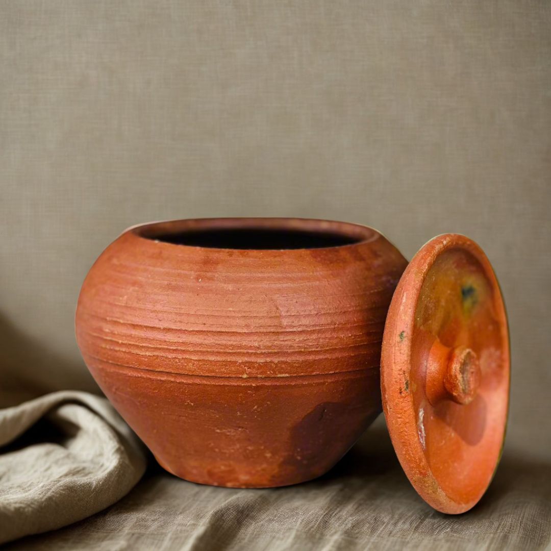 Buy Clay Pot with Lid Online | Sustainable Cooking Pot – The Jaadu